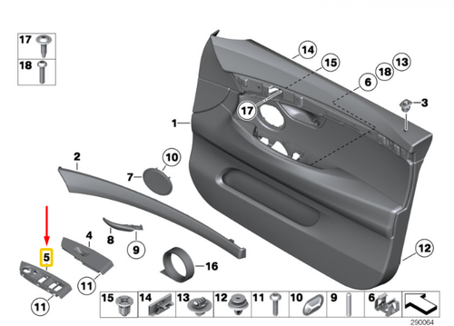 LISTINGBMW 5 GT F07 FRONT LEFT DOOR SWITCH MODULE TRIM LHD 51417234801 ...