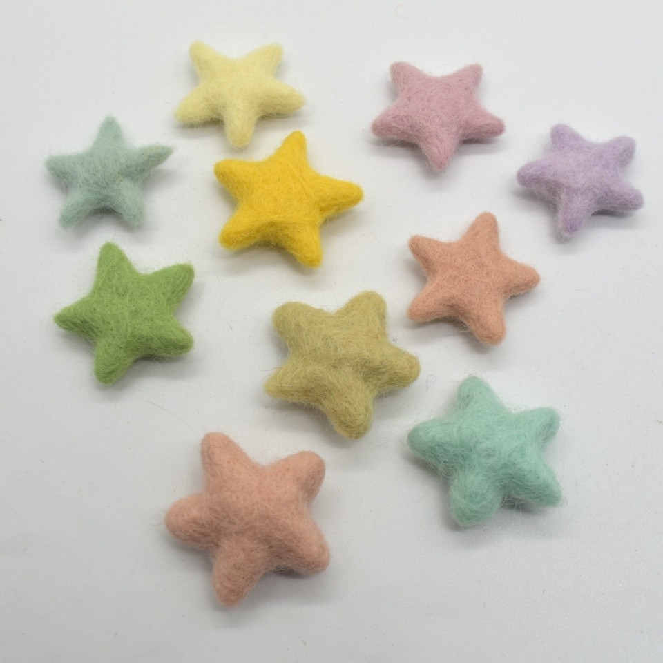 100% Wool Felt Stars - Handmade - Felted Stars - Assorted Colours | eBay