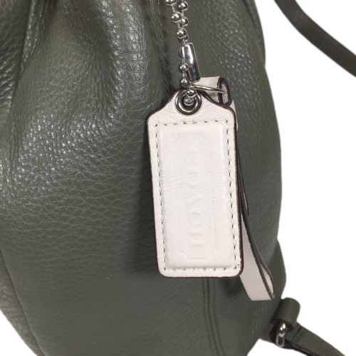 COACH Park Drawstring Backpack Luxury Designer Olive Pebbled Leather ...