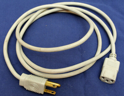 Apple Macintosh Gray IEC AC Power Cord Cable 6ft Vintage Electri Cord ...