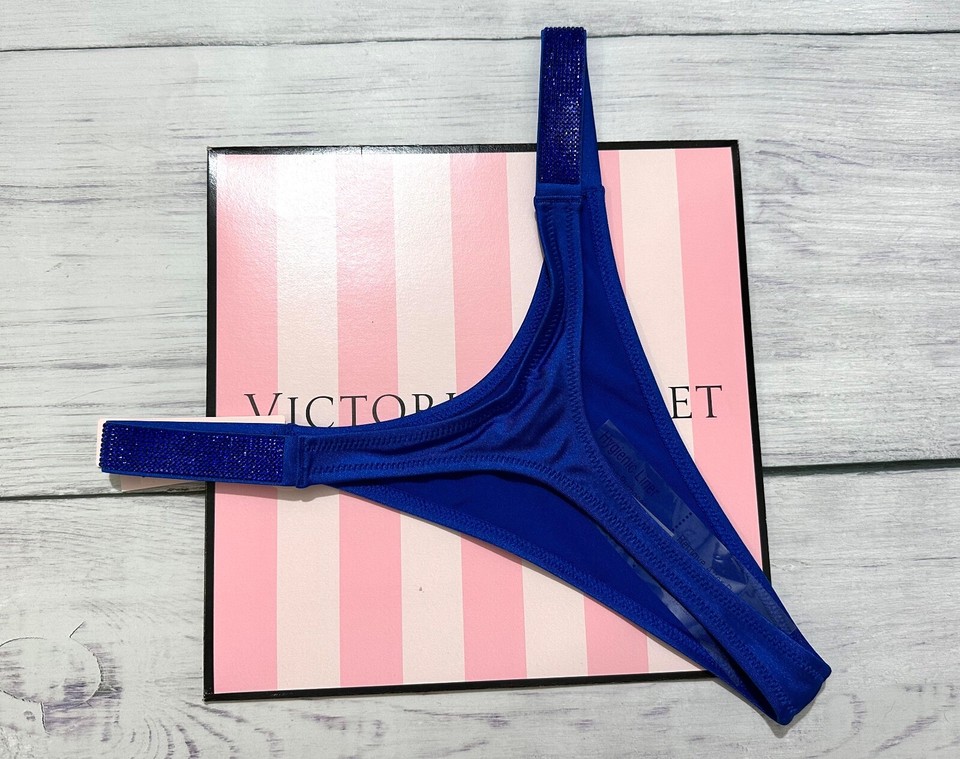 Victoria's Secret Shine Strap SWIM RHINESTONE THONG BIKINI BOTTOM | eBay