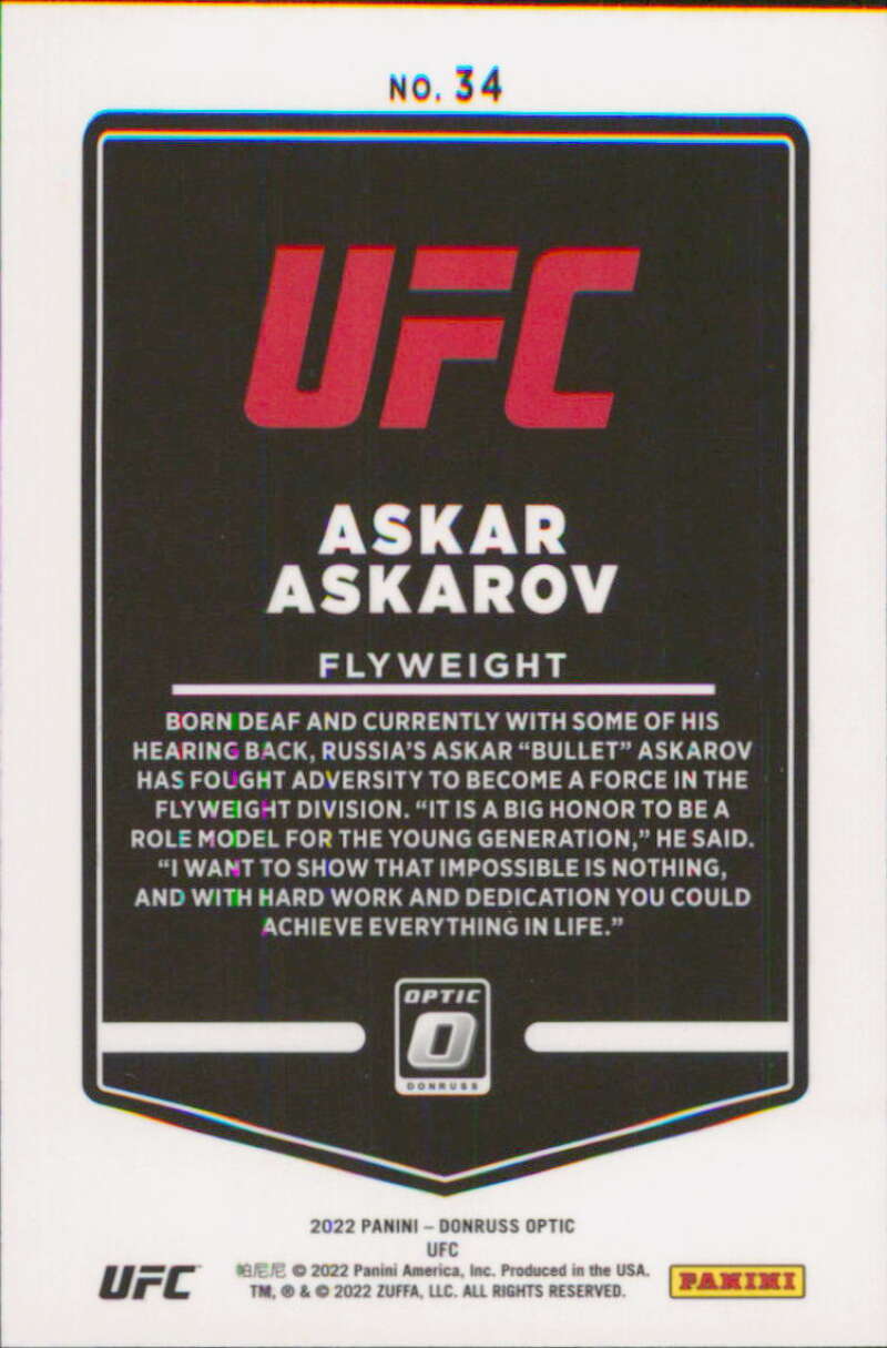 2022 Donruss Optic UFC #34 Askar Askarov Flyweight | eBay