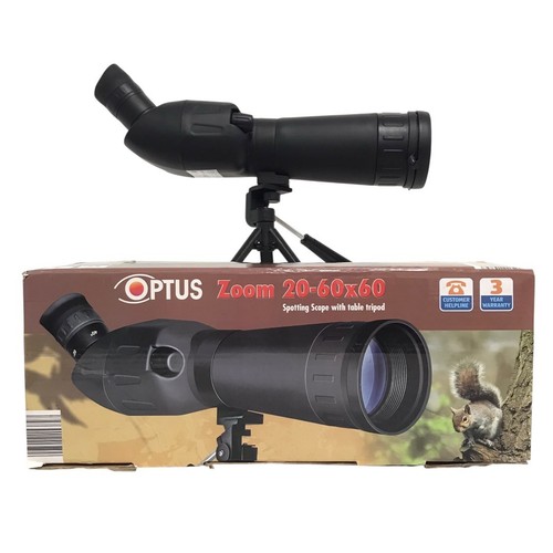 Optus Zoom 20-60x60 Spotting Scope 40977 Table Top Tripod Manual Boxed ...
