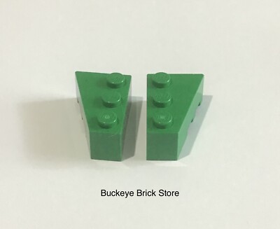 LEGO Pair Green 3x2 Wedge, Left and Right 6565 and 6564 | eBay