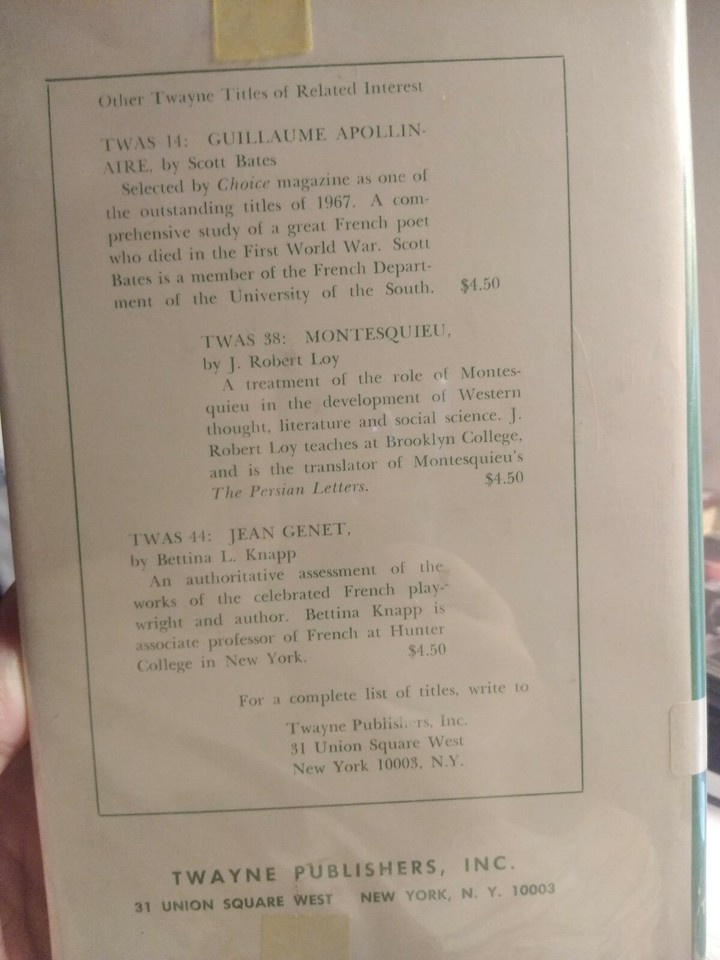 FRANCOIS VILLON (TWAYNE'S WORLD AUTHORS SERIES) by Robert Anacker ...