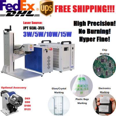 10W UV Laser Marking Machine 175x175mm Lens for Chip/Electronics Fine ...