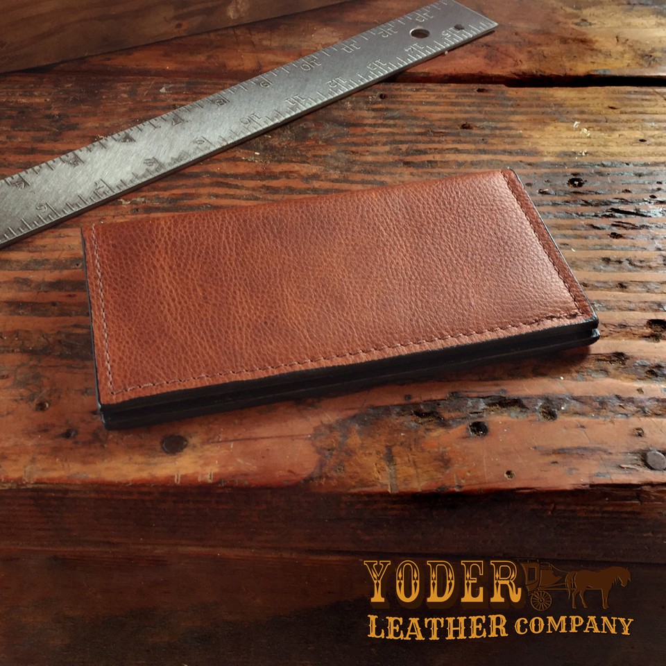 Handmade Amish Leather Checkbook Cover comes in Brown or Black | eBay