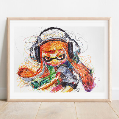 Inkling Ballpoint Pen Print, Splatoon Art Poster | eBay