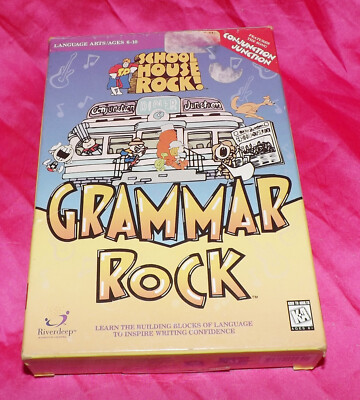 🎮 PC MAC CD-ROM SCHOOLHOUSE ROCK - GRAMMER ROCK GAME & BOX THE LEARNING ...