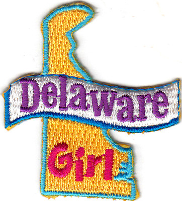 DELAWARE GIRL Iron On Patch State Shape | eBay