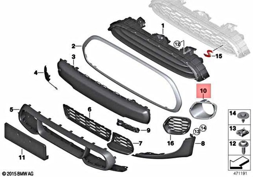 Genuine MINI Cooper One F55 F56 F57 D S SD Cover Fog Lamp Left ...