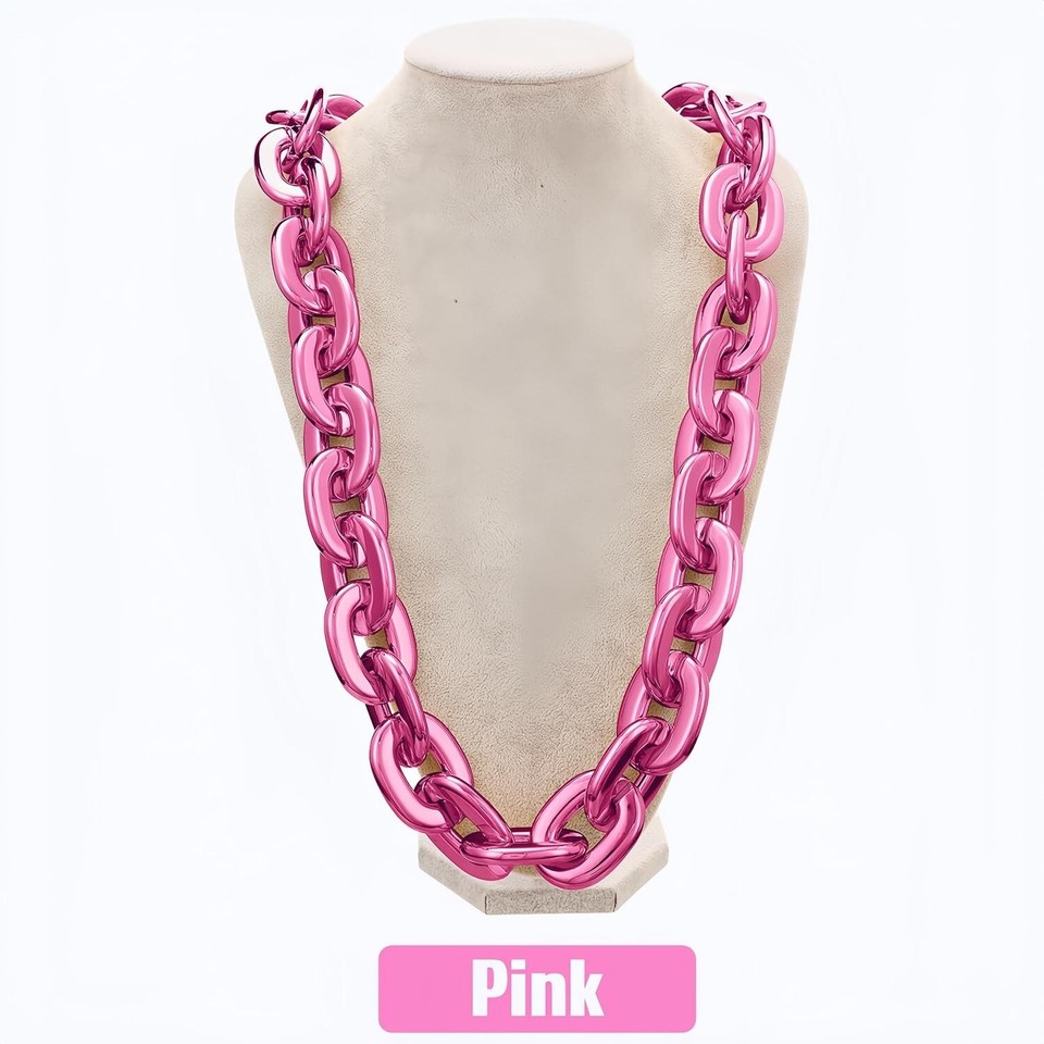 Hip Hop Large Thick Acrylic Plastic Cuban Link Chain Jewelry Necklace ...
