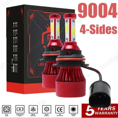 2X 9004 4-Sided 5000W 936000LM LED Headlight Kit High Low Power Bulb ...
