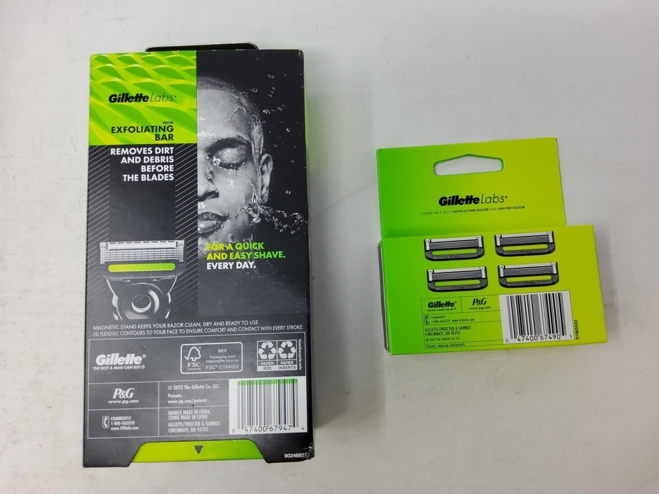 Gillette Labs Razor W/ 1 Stand, 1 Razor , 1 Cartridge + 4 Refill | eBay
