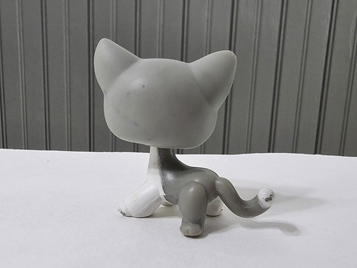 LPS Littlest Pet Shop #138 Shorthair Cat White Gray Portable Pets ...