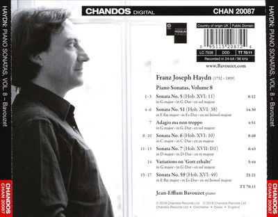JEAN-EFFLAM BAVOUZET HAYDN: PIANO SONATAS, VOL. 8 NEW CD 95115208724| eBay