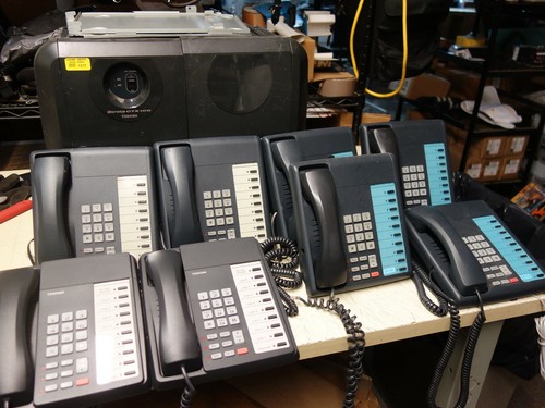 Toshiba Strata CTX100 Phone System w/ Cards 8x Phones DKT3210-S ACTU3A ...