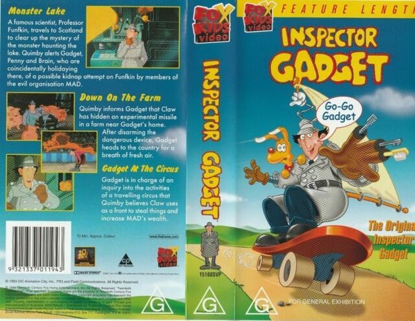 Inspector Gadget VHS Fox Kids Video Episodes Monster Lake Childrens ...