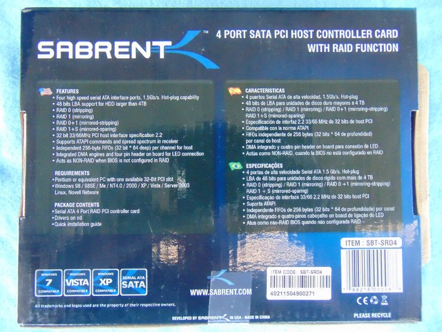 Sabrent SBT-SRD4 (SBT-SRD4) Serial ATA Controller for sale online | eBay