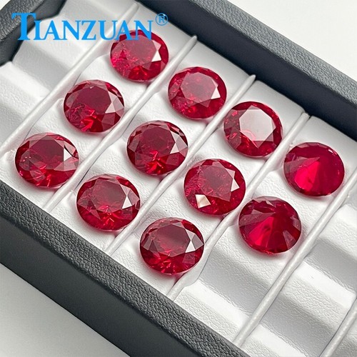 5# Lab Grown Ruby Round shape Synthetic Corundum loose Gemstone with ...