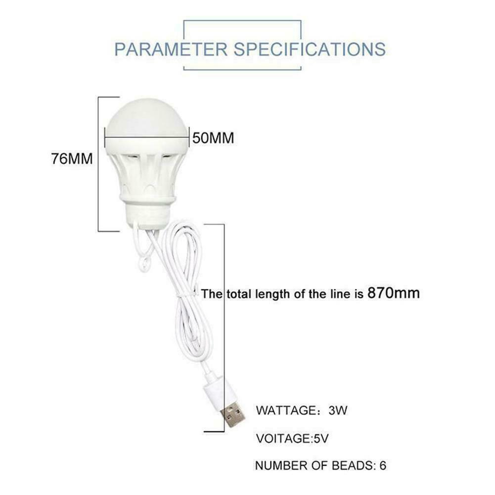 USB LED Bulb 5V Emergency Lamp Low Consumption Camping Best Tent Light ...