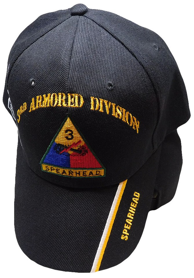 US Army 3rd Armored Division Spearhead Shadow Black Embroidered Cap ...