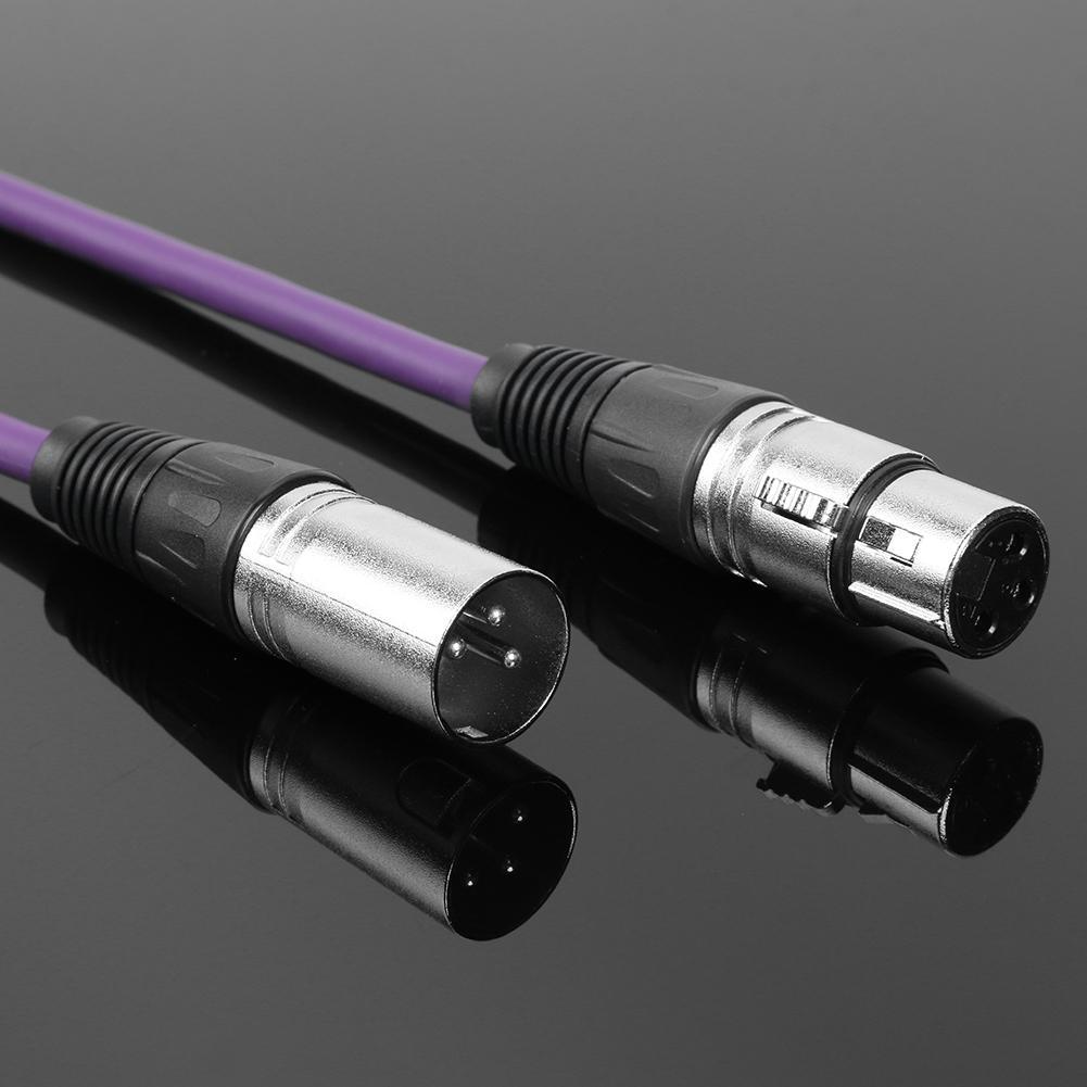 1m XLR 3Pin Cable Male to Female Shielded Microphone Wire Cord (Purple ...