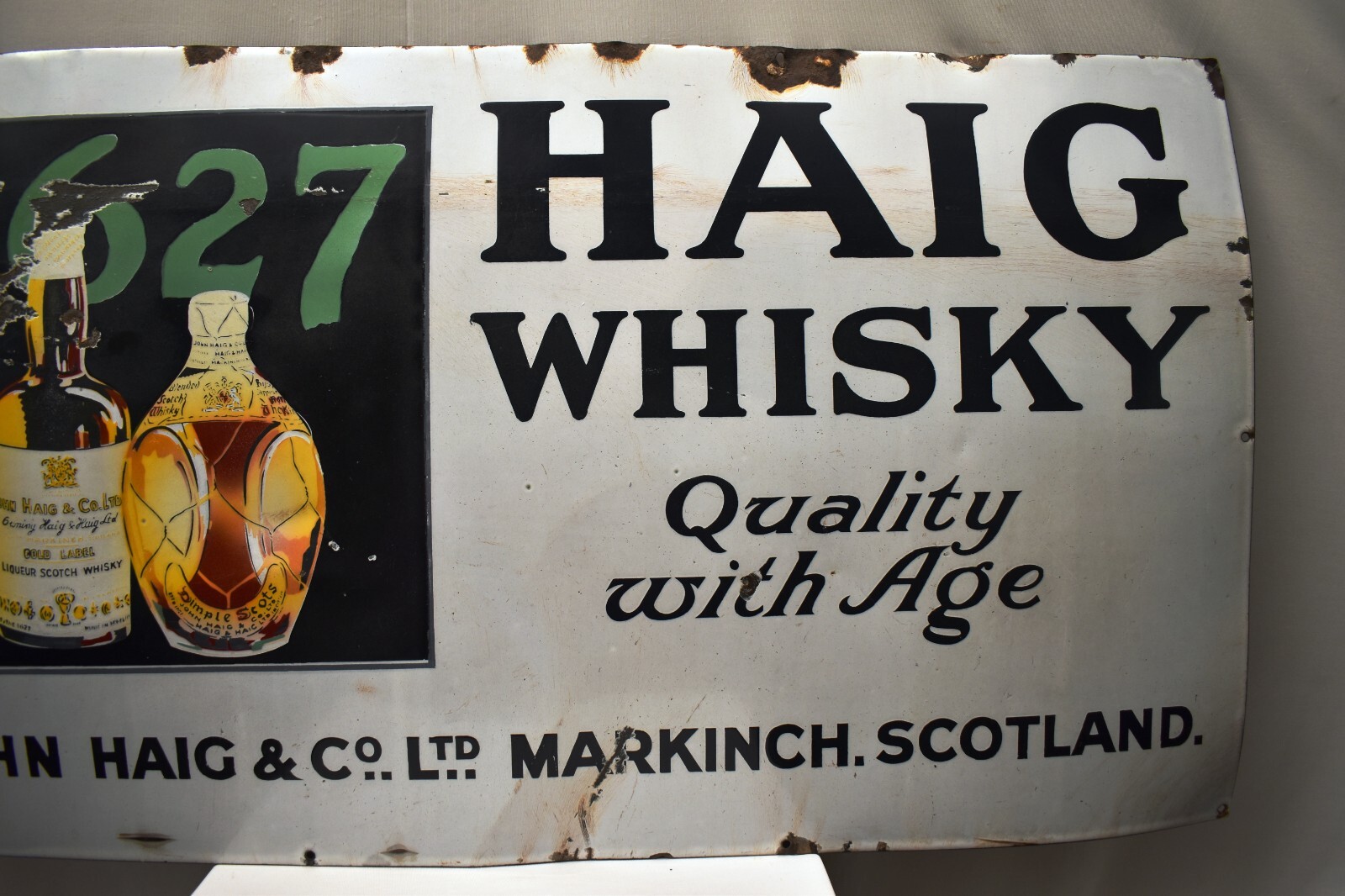 Vintage Haig Whisky Sign Board Porcelain Enamel Markinch Scotland ...