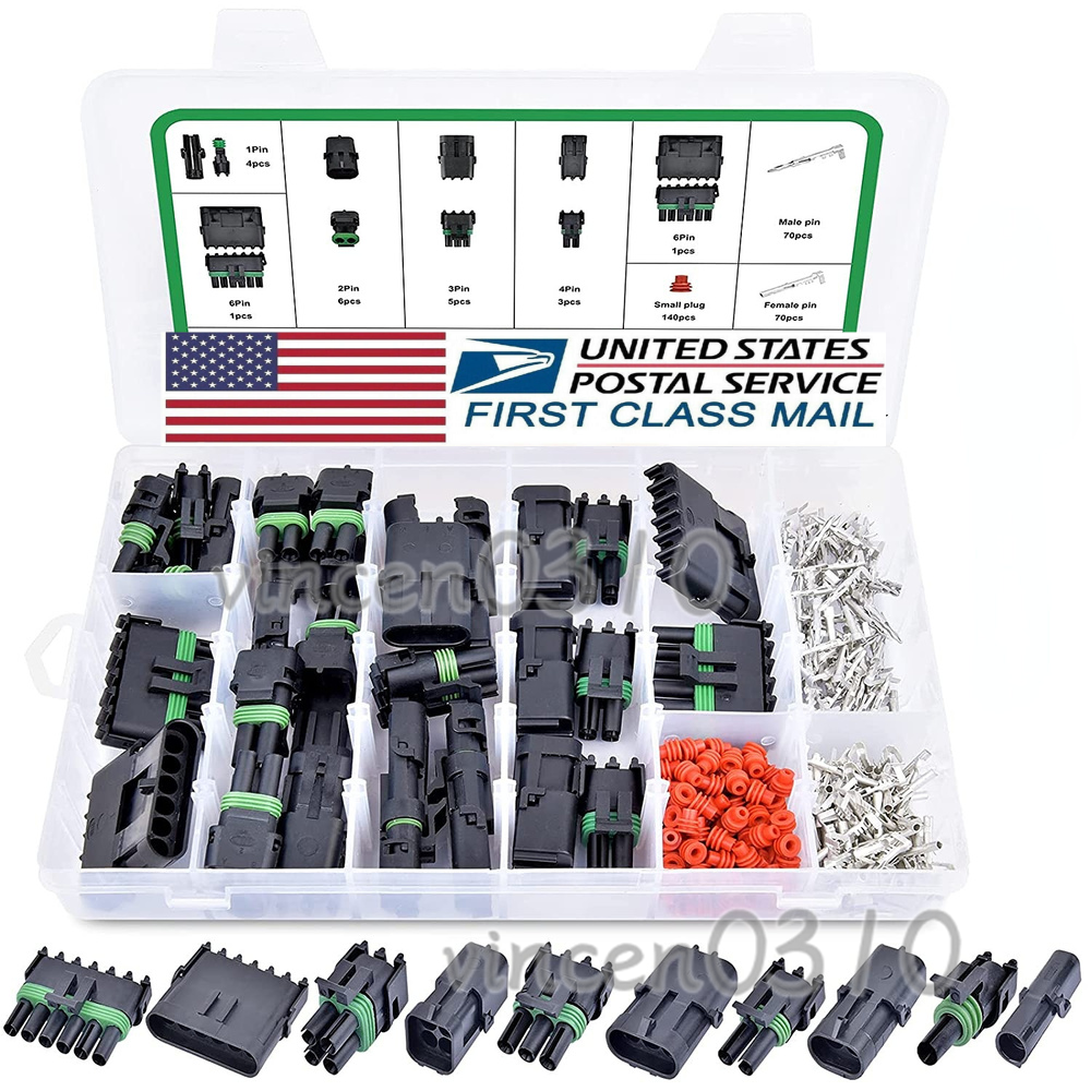 320Pcs Car Automotive Waterproof Electrical Wire Connector Plug 1-6 Pin ...