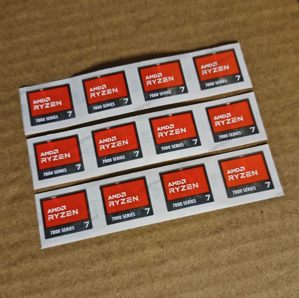 AMD RYZEN 7 7000 series STICKER 17MM X 20MM Genuine & New ( 12 PCS per ...