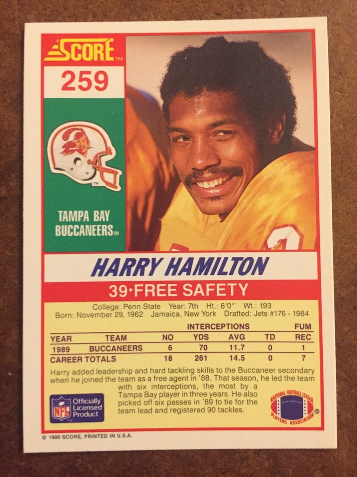 Harry Hamilton 259 Score 1990 NFL Football Trading Card | eBay