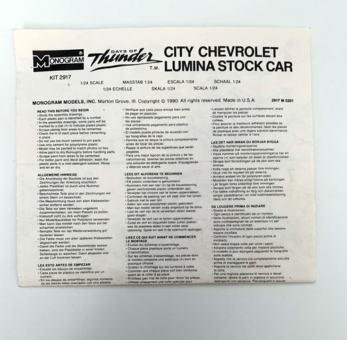 Monogram Days of Thunder City Chevrolet Lumina model kit 2917 ...