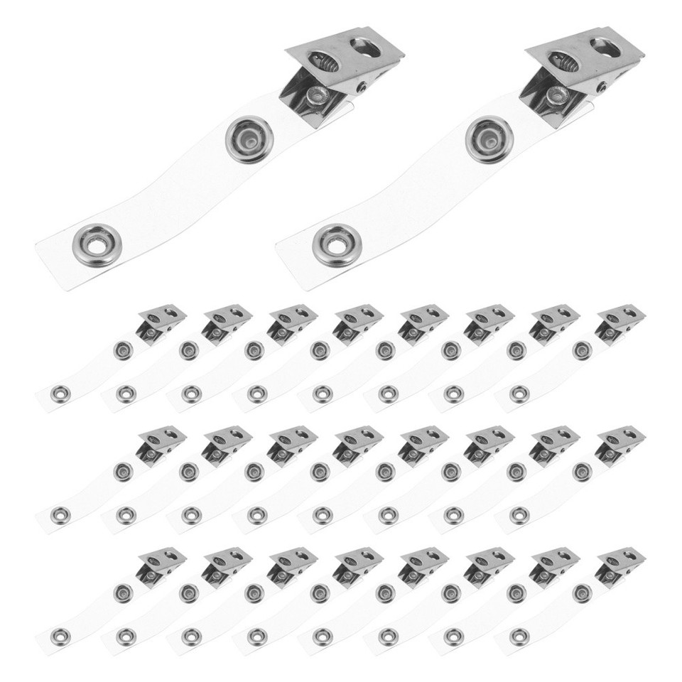 120 Pcs Plastic Name Tag Holder Badge Fastener Id Card Holders for ...
