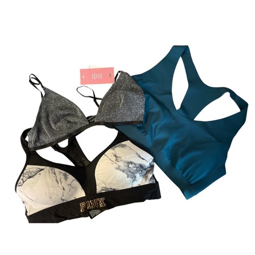 Bundle of 3 Two Sport Bras & One Padded Soft Bra All Three Size Medium ...