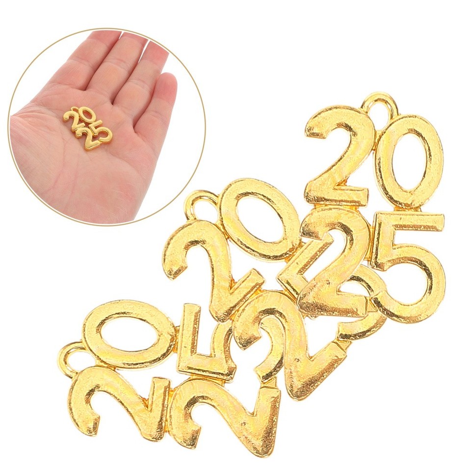 25 Pcs Charms for Bracelet Making Graduation 2025 New Years Letter ...
