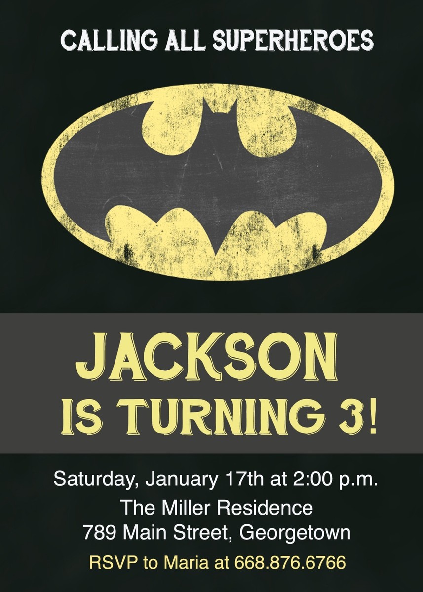 Batman Party Invitation Wording