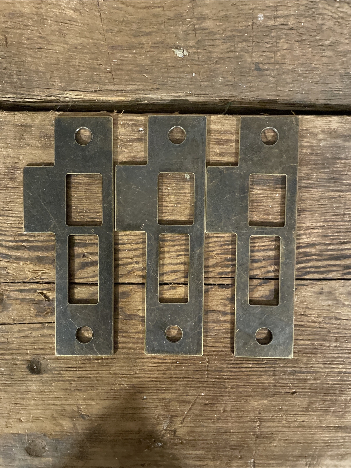 3 Brass Door Strike Plate, Mortise Lock, Keeper, 3-7/8, 3-13/16, 3-3/4 ...
