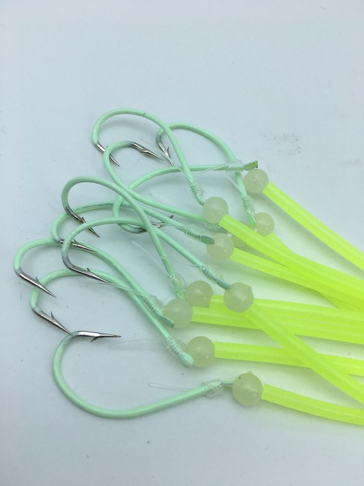 10Pcs 15 cm Rigs Glow Squid Lures Halibut Rigs for Saltwater Bottom ...