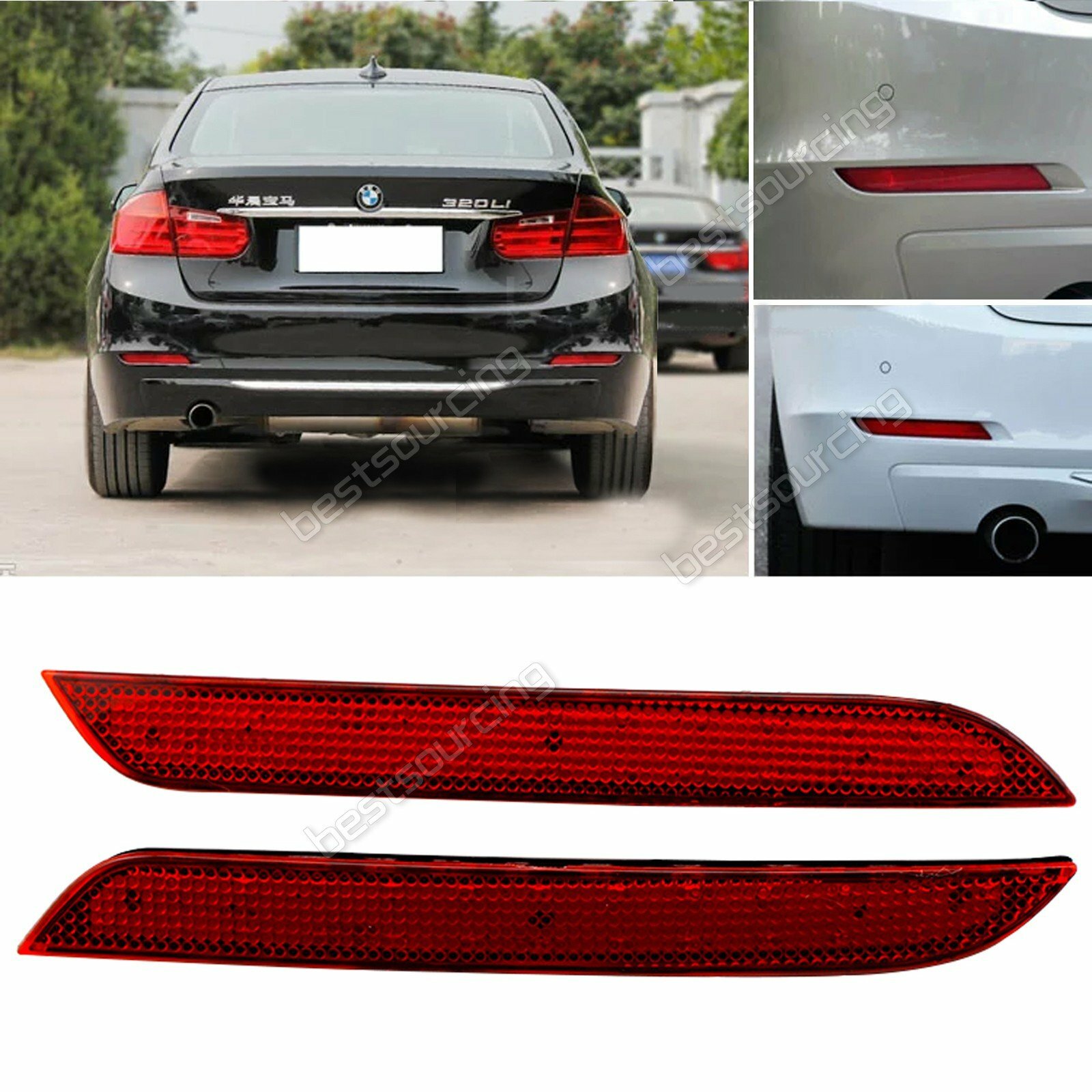 BMW F30 F31 F32 F33 F34 F35 F36 LED Rear Bumper Reflector Brake Tail ...