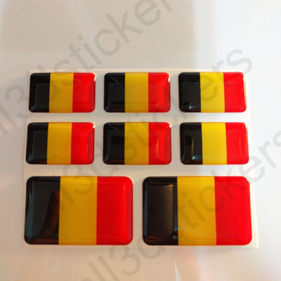 Sticker Belgium Resin Domed Stickers Belgium Flag 3D Vinyl Adhesive ...