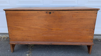 Primitive 18th Century Blanket Board Chest Forged Snipe Hinges Cut Out ...