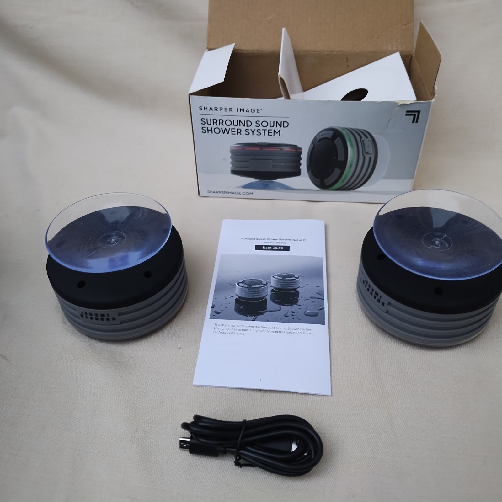 Sharper Image Surround Sound Shower System Blue Tooth Set of 2 | eBay