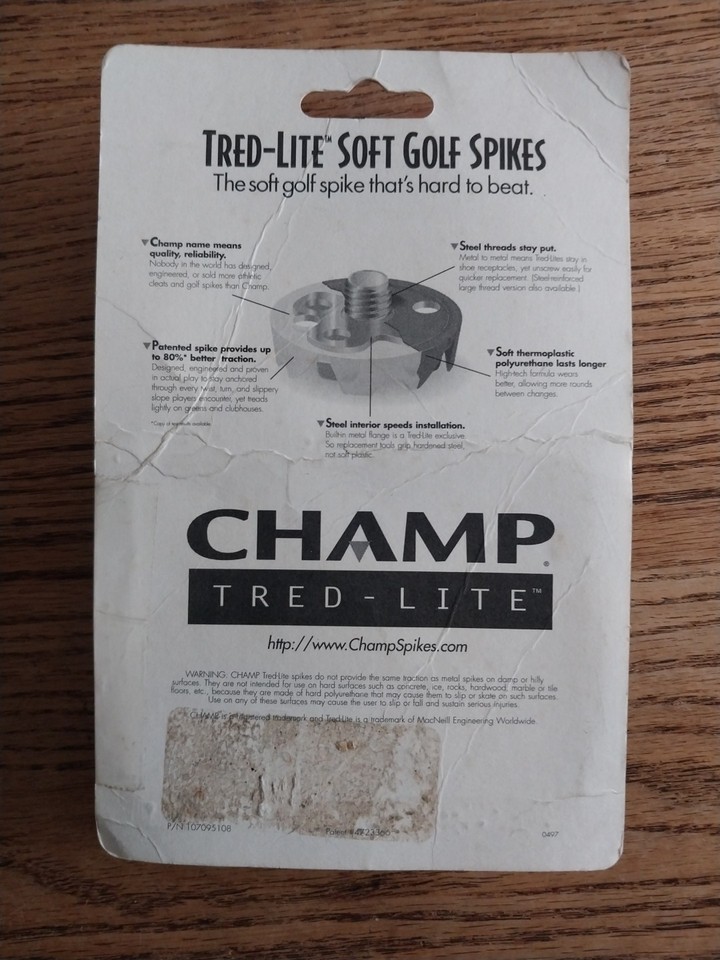 Champ Tred Lite Soft Golf Spikes 24 Standard Thread Replacements For ...
