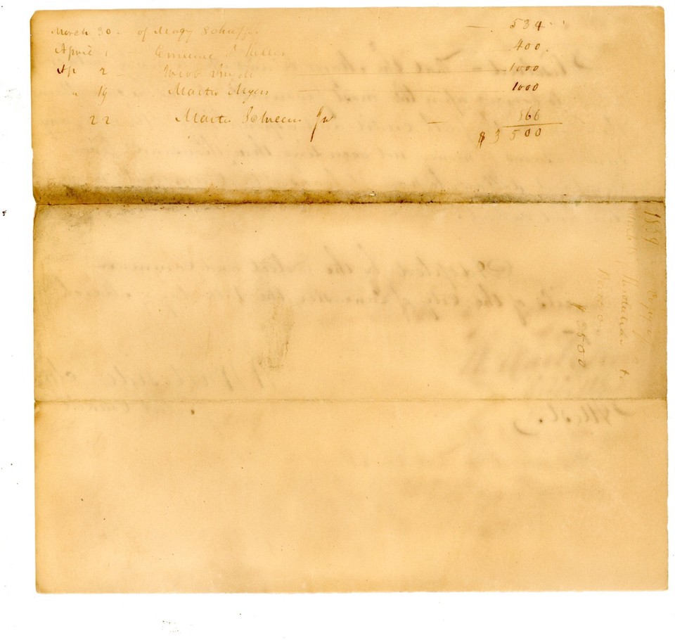 1839 Lancaster PA Henry Schaeffer Emanuel Shertz Martin Myers Martin ...