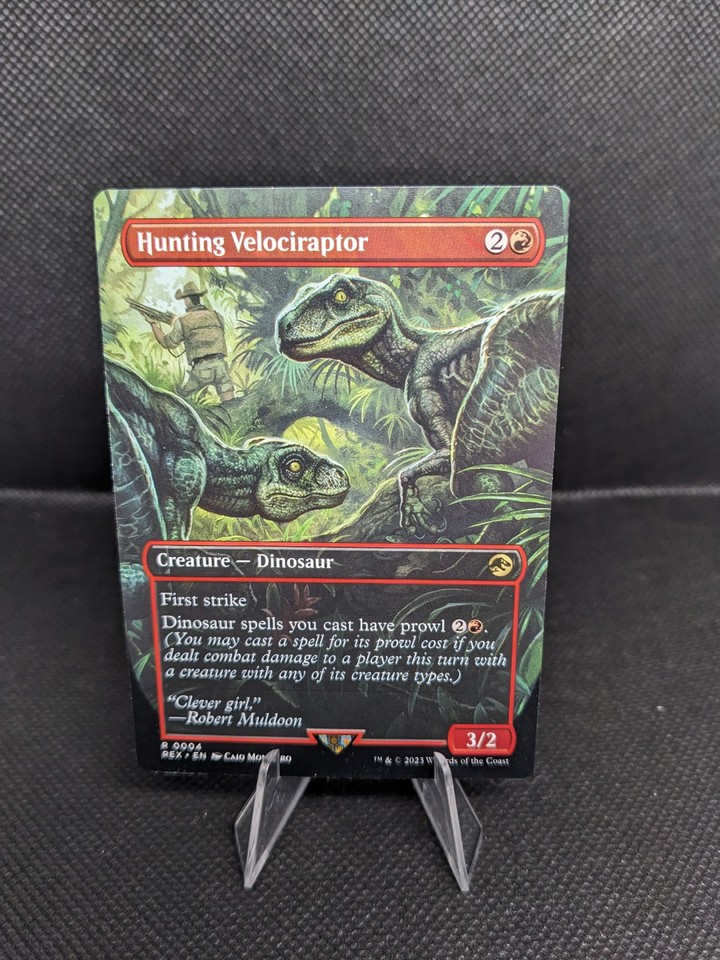 MTG Hunting Velociraptor Borderless Jurassic World NM Lost Caverns of ...