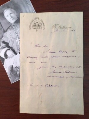 JAMES CARDINAL GIBBONS HANDWRITTEN LETTER SIGNED - THE FAITH OF OUR ...
