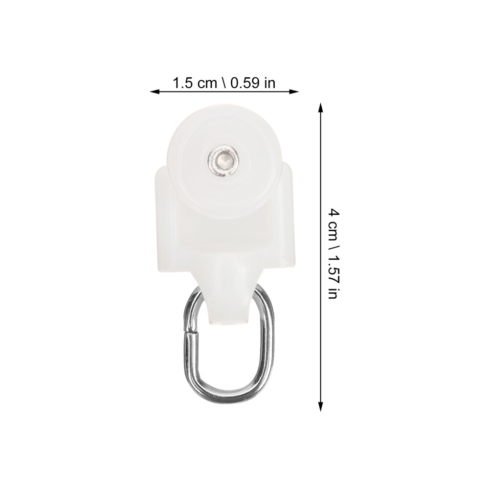 10 Pcs Curtain Track Pulley Ceiling Drapes Scroll Wheel with Hook | eBay