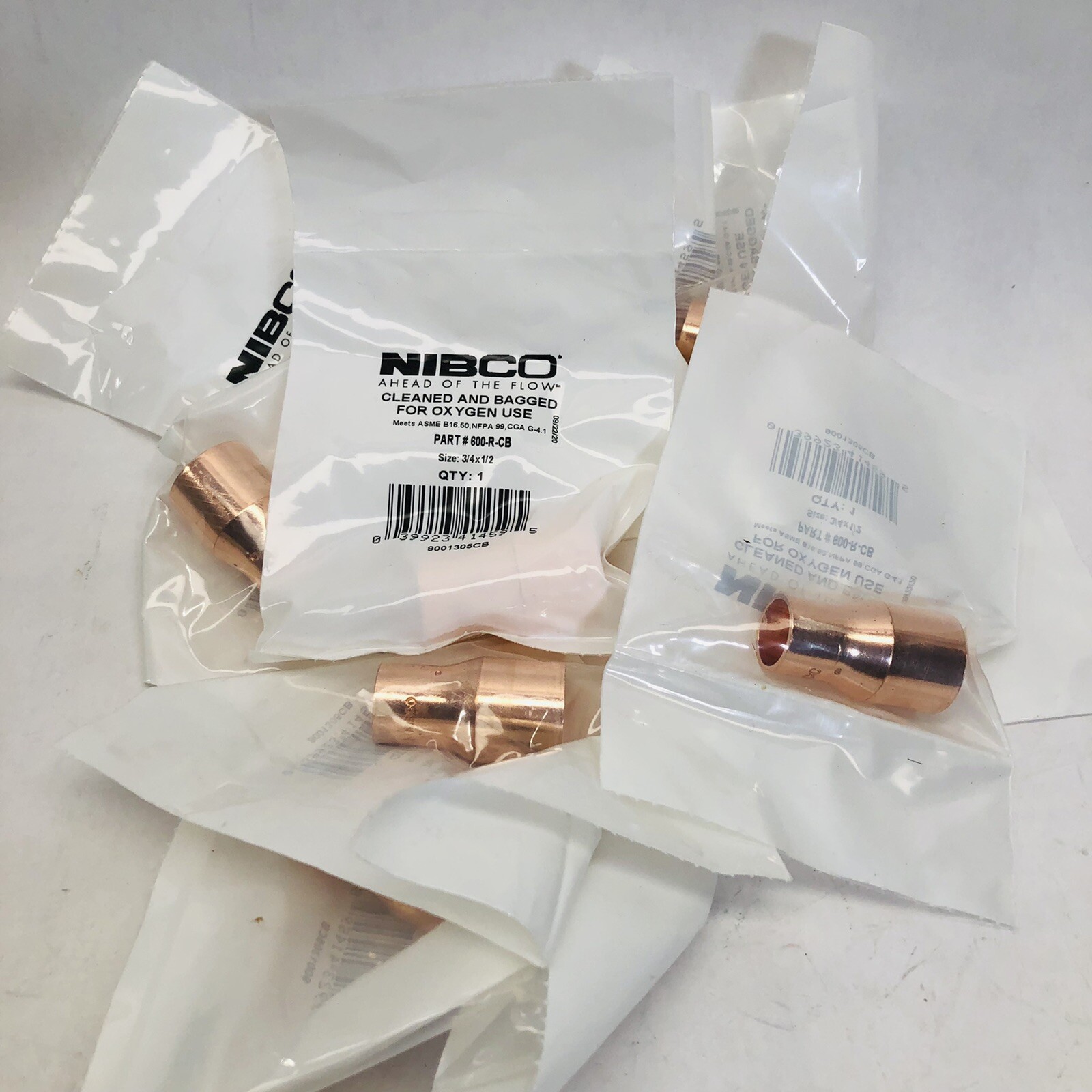 LOT OF 9 NIBCO 600-R-CB REDUCING COPPER COUPLING 3/4" x 1/2" | eBay
