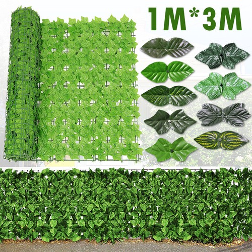 3M Artificial Hedge Ivy Leaf Garden Fence Roll Privacy Screen Wall ...