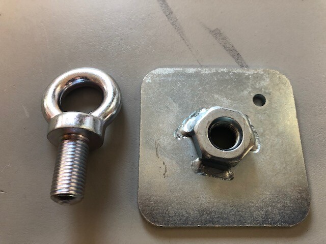 1 x Harness Eye Bolt and FIA Back Plate 7/16" Thread Rally Race Road ...